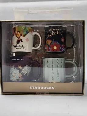 Starbucks | Kitchen | Starbucks Demi Mug Set Black White Purple Mint ...